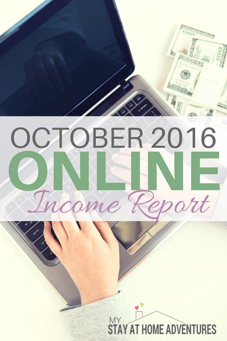 October 2016 Online Income Report * My Stay At Home Adventures