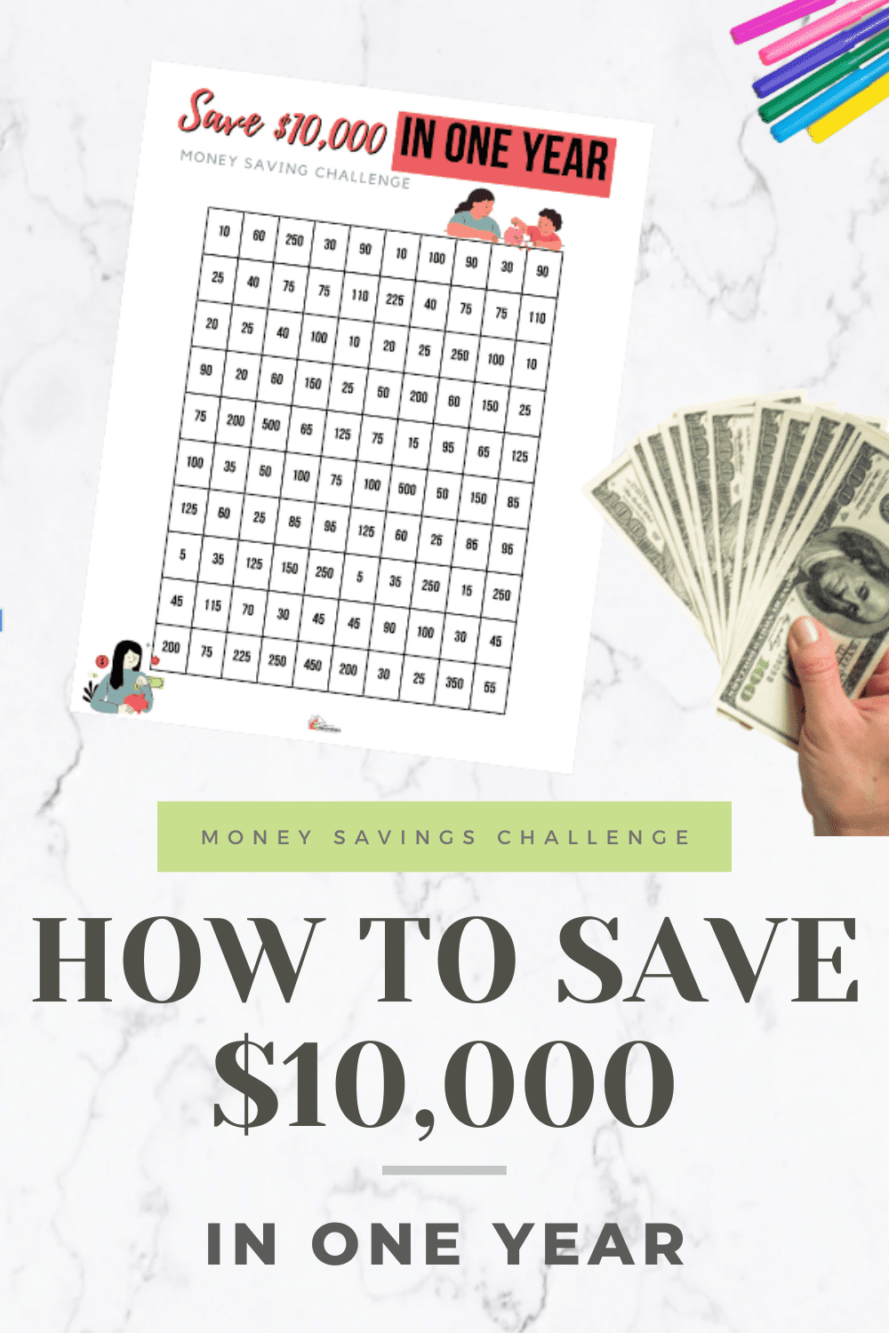 How To Save $10,000 In One Year (Plus Tracker)