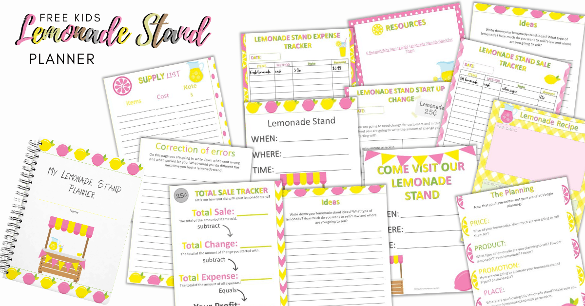 Free Kids Lemonade Stand Planner * My Stay At Home Adventures