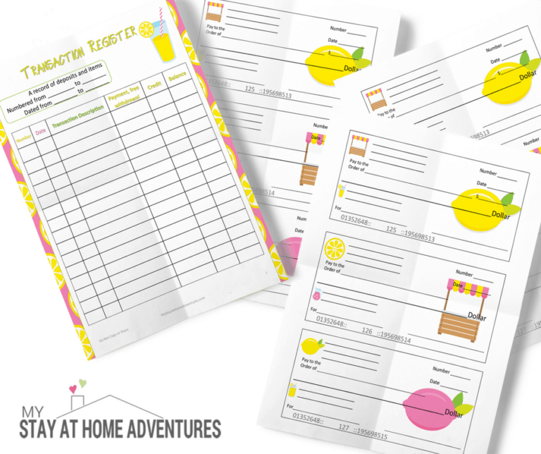 Free Printable Checks For Kids * My Stay At Home Adventures