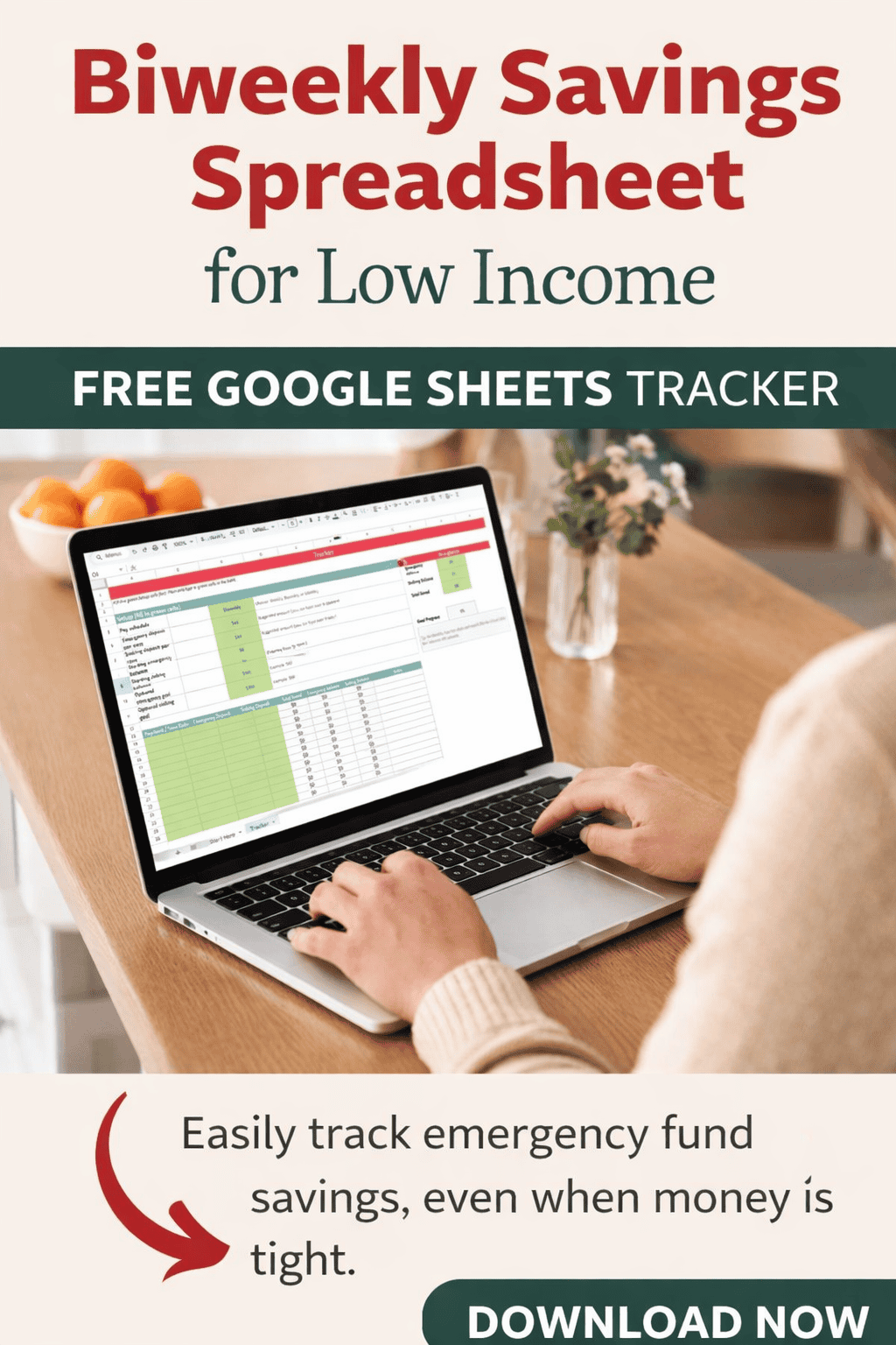 Biweekly Savings Spreadsheet for Low Income