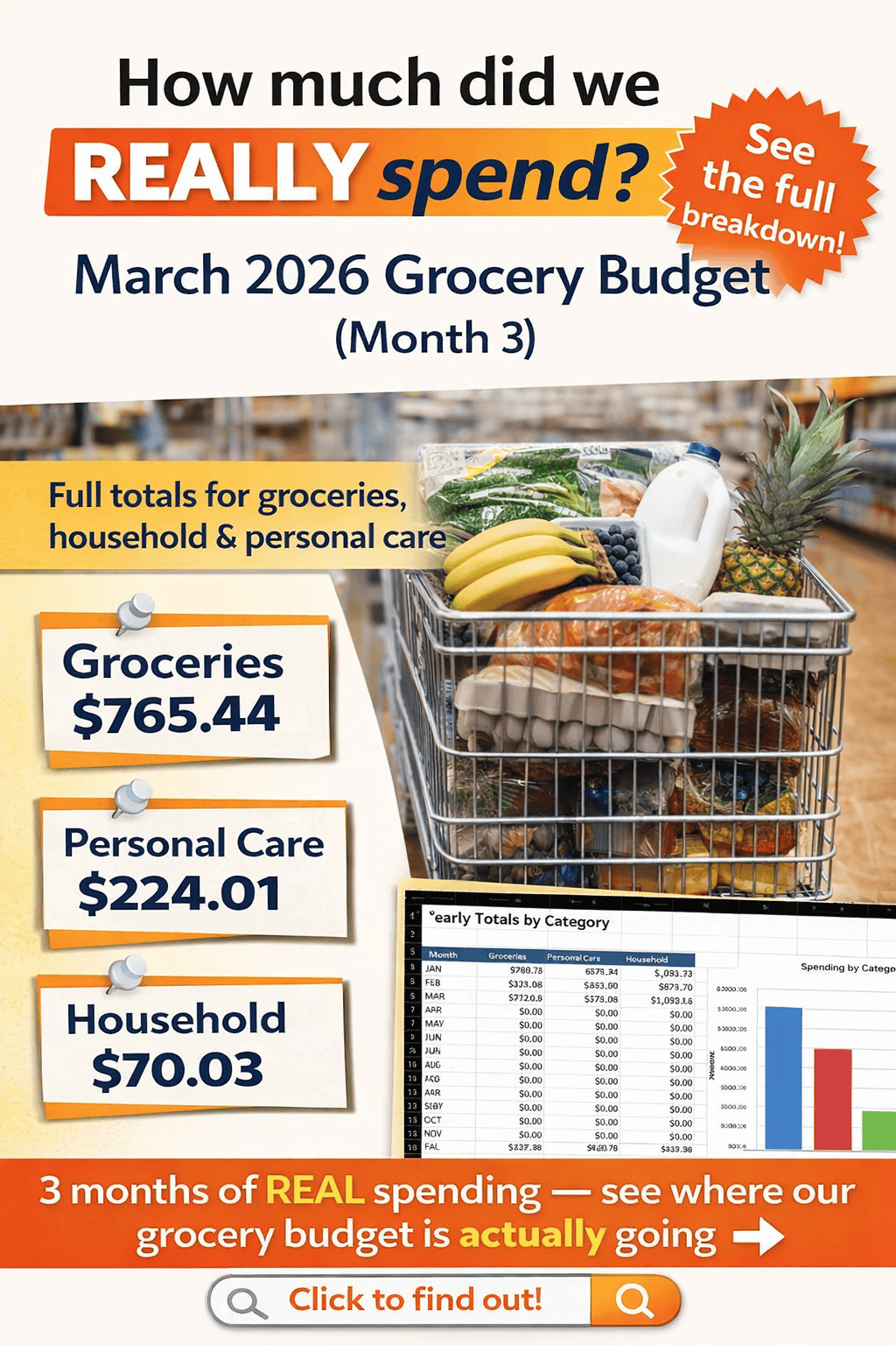Real Life Grocery Budget for March 2026 (Month 3)