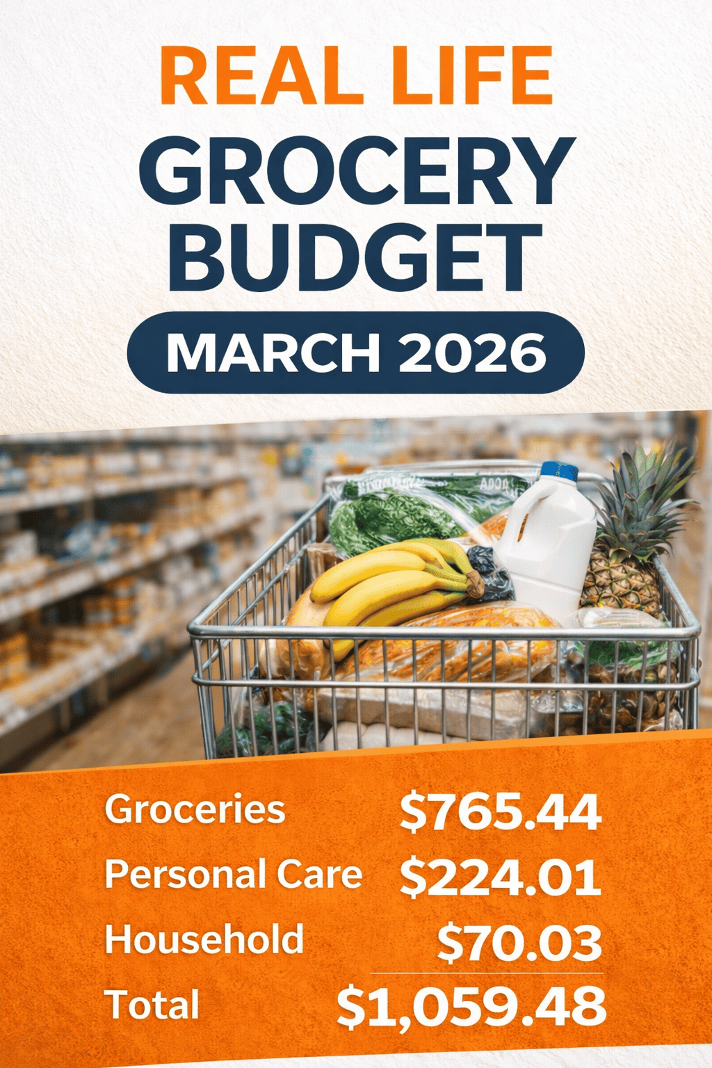 Real Life Grocery Budget for March 2026 (Month 3)